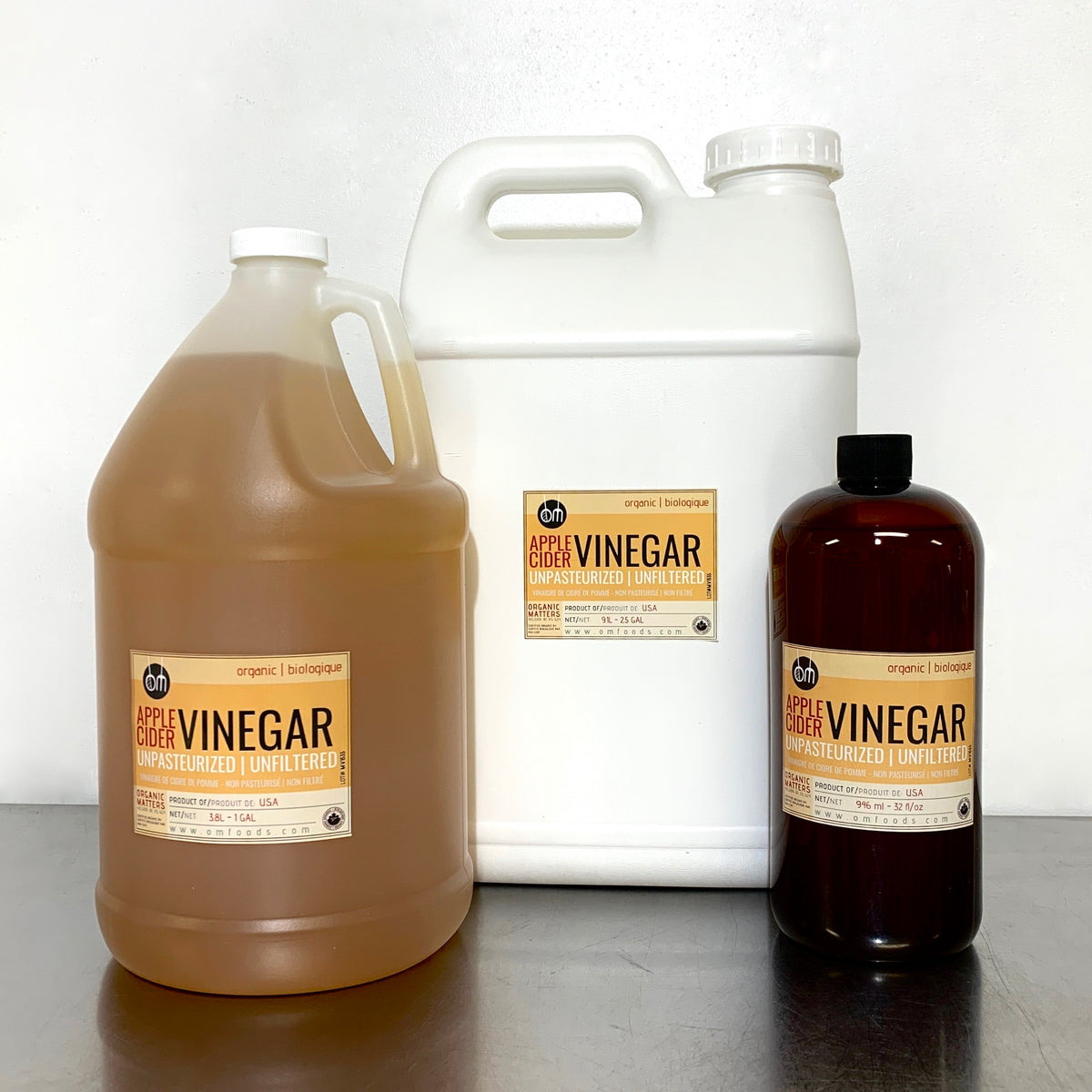 ORGANIC VINEGAR, Apple Cider, unpasteurized, raw – Om Foods | Organic ...